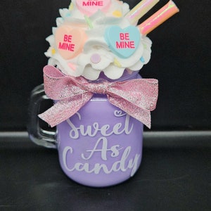 Conversation Heart Candy Mini Mug With Faux Whipped Topper - Etsy