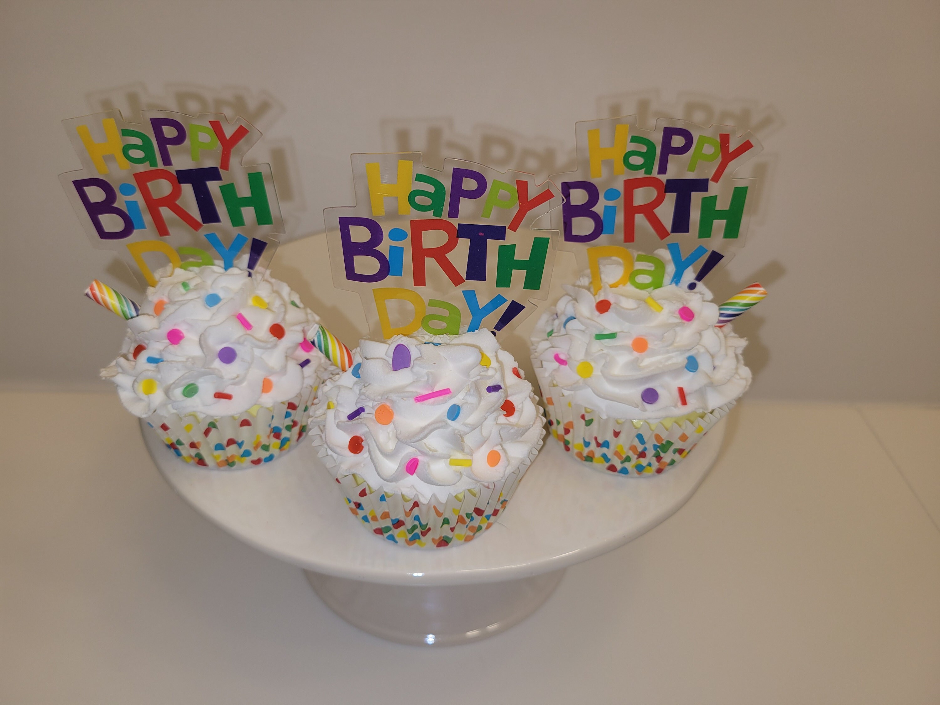 Happy Birthday Faux Cupcake Happy Birthday Sign Fake - Etsy