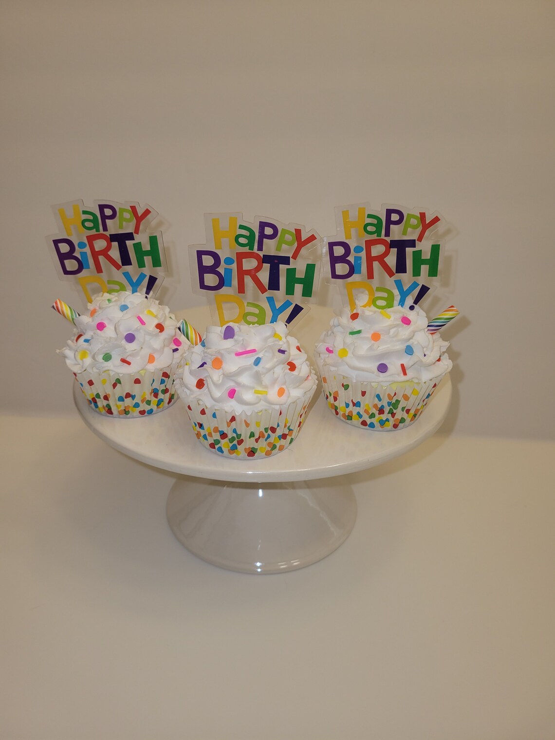 Happy Birthday Faux Cupcake Happy Birthday Sign Fake - Etsy