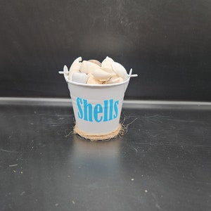Mini Beach Bucket of Shells Decor for Tiered Trays Beach Bucket Decor ...