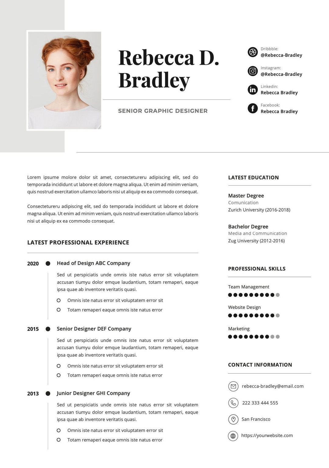 CV Template 42 Professional Resume Format File-type Doc/pdf - Etsy
