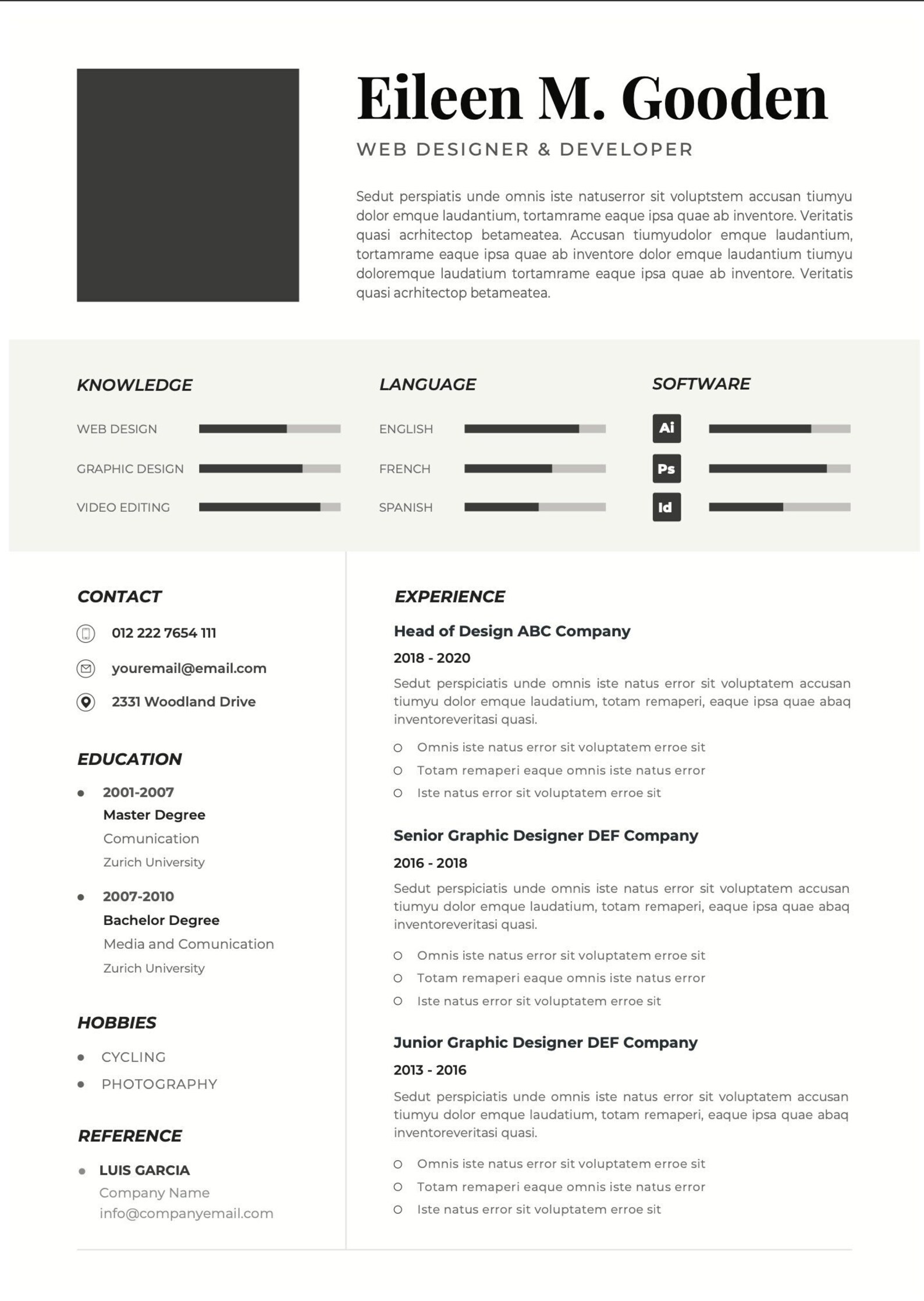 CV Template 67 Professional Resume Format File-type Doc/pdf - Etsy
