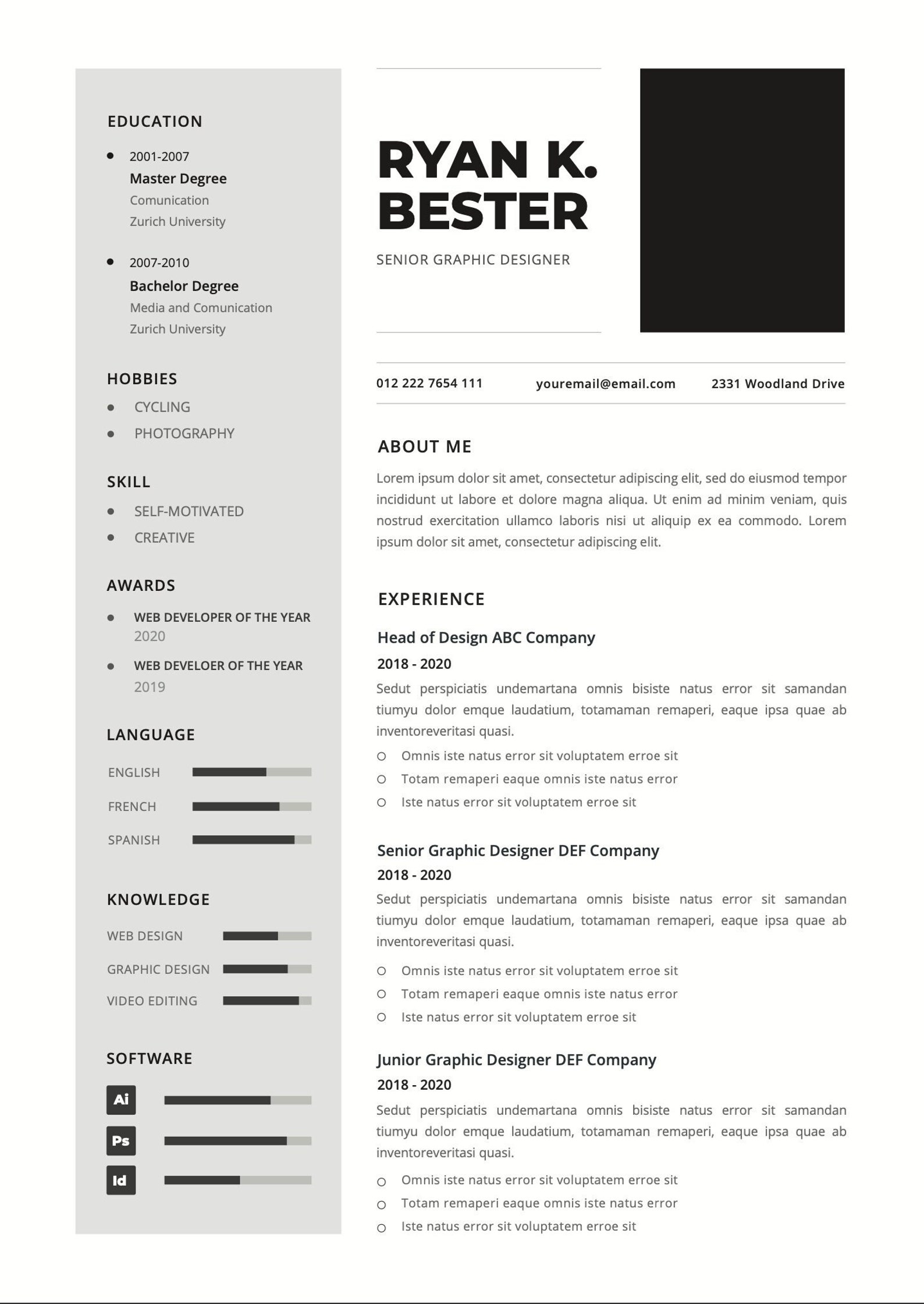 CV Template 84 Professional Resume Format File-type Doc/pdf - Etsy