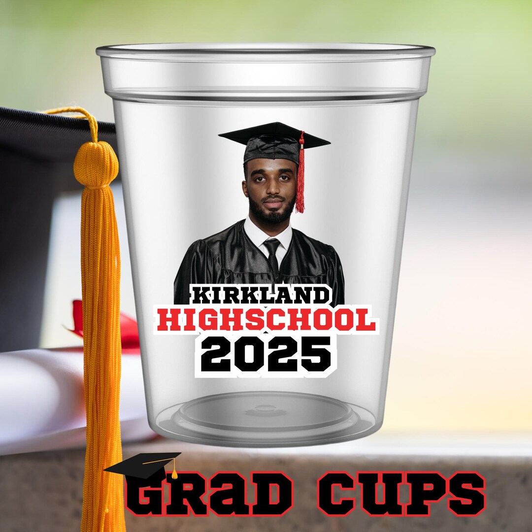 2025 Grad Cup Personalized Photo Graduation Party Favors, Grad Party ...