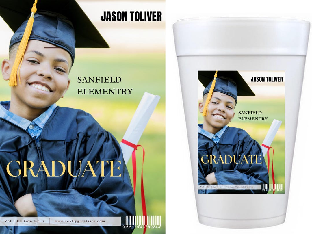 Graduation Custom Printed Styrofoam Cups, Foam Cups, Personalized Party ...