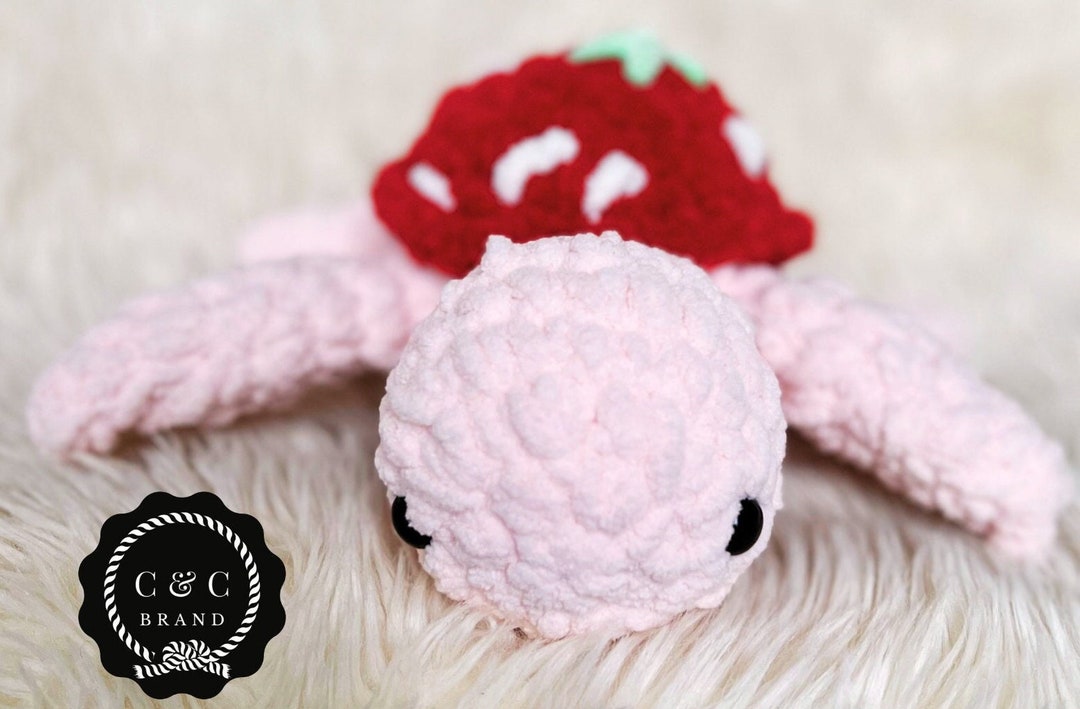 Strawberry Turtle With Soft Red Shell, Sea Creature, Strawberry Colored ...