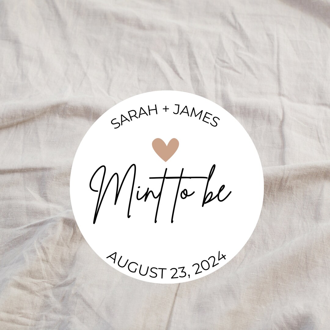 Name and Date Mint to Be Stickers | Sticker Wedding Favor | Mint to Be ...