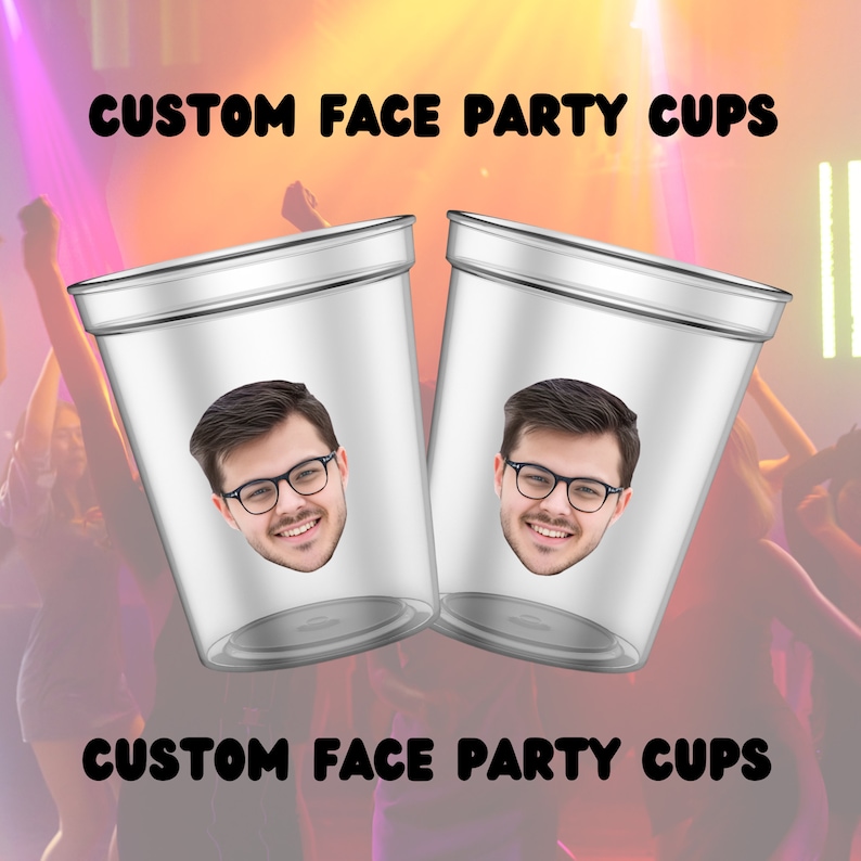Custom Face Party Cups, Personalized Birthday Party Hats - Etsy UK