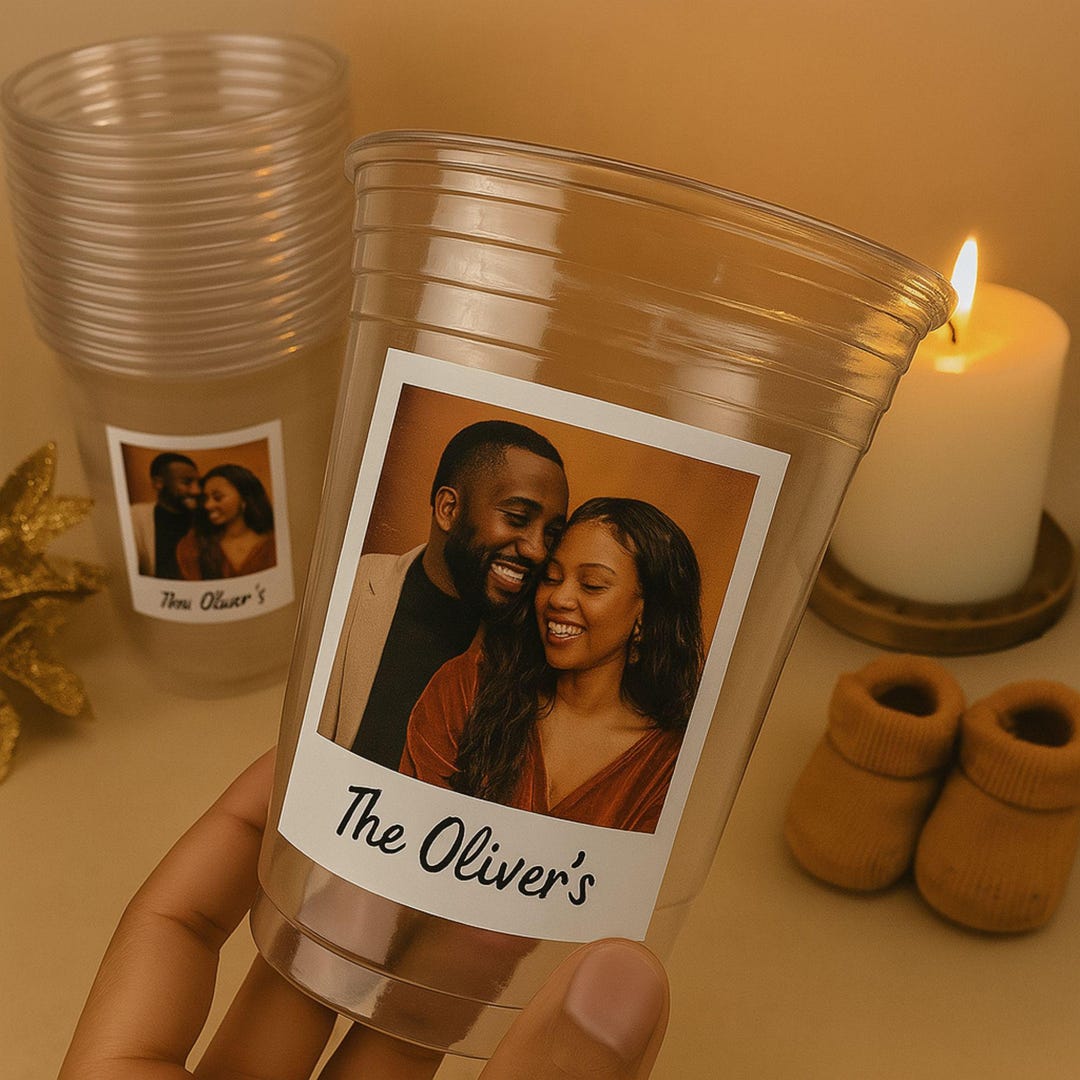 Custom Couple Plastic Party Cups – Personalized Wedding Cups ...