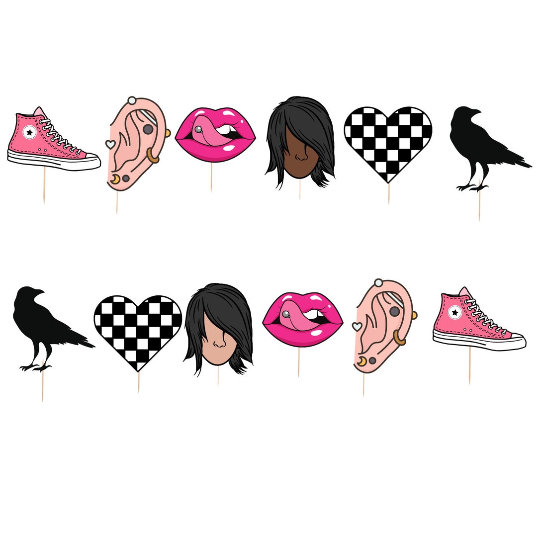 Emo Cupcake Toppers, Decorations, Decor, Party, Funny, Cute, Elder Emo ...