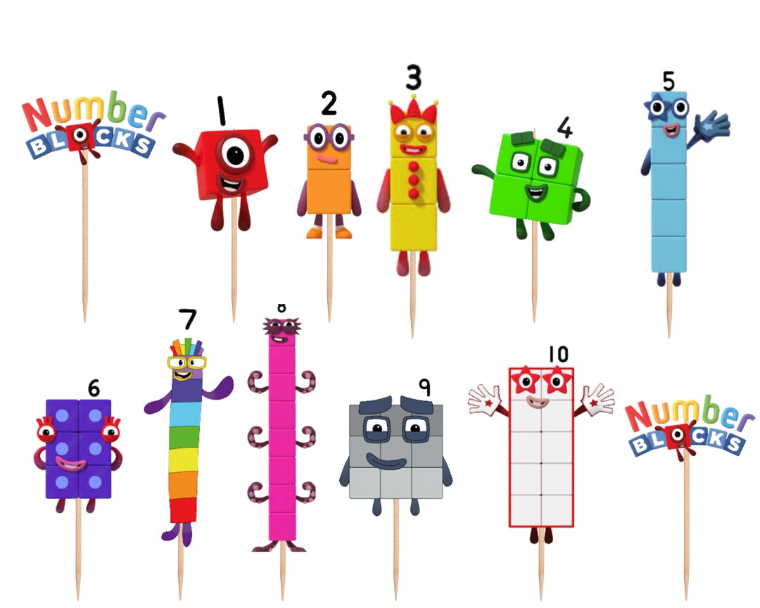 Number Blocks Cupcake Topper, Number Blocks, Number Blocks Party ...
