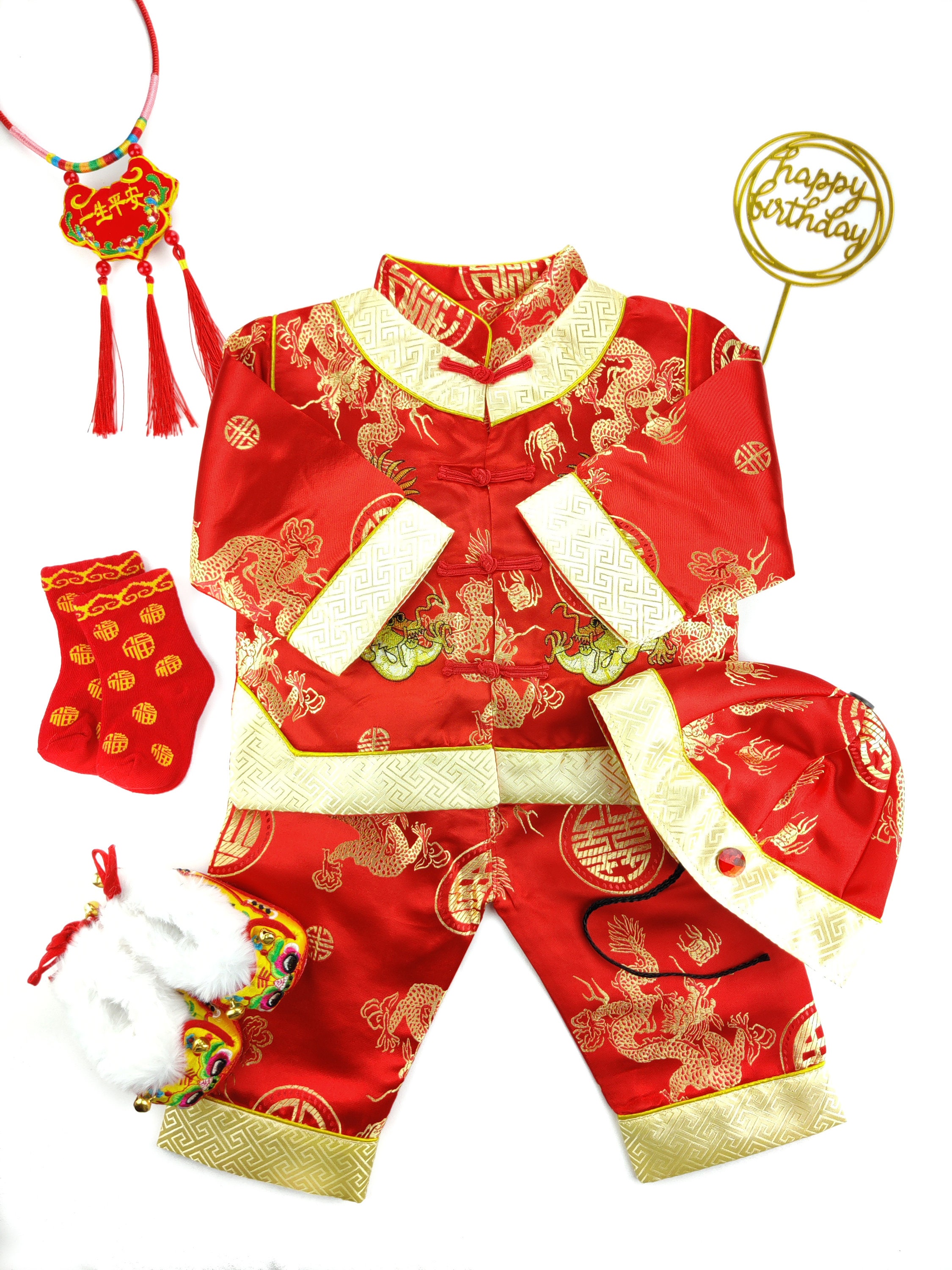 Dragon Chinese Baby Tang Suit 12m W/ Tiger Shoes and - Etsy