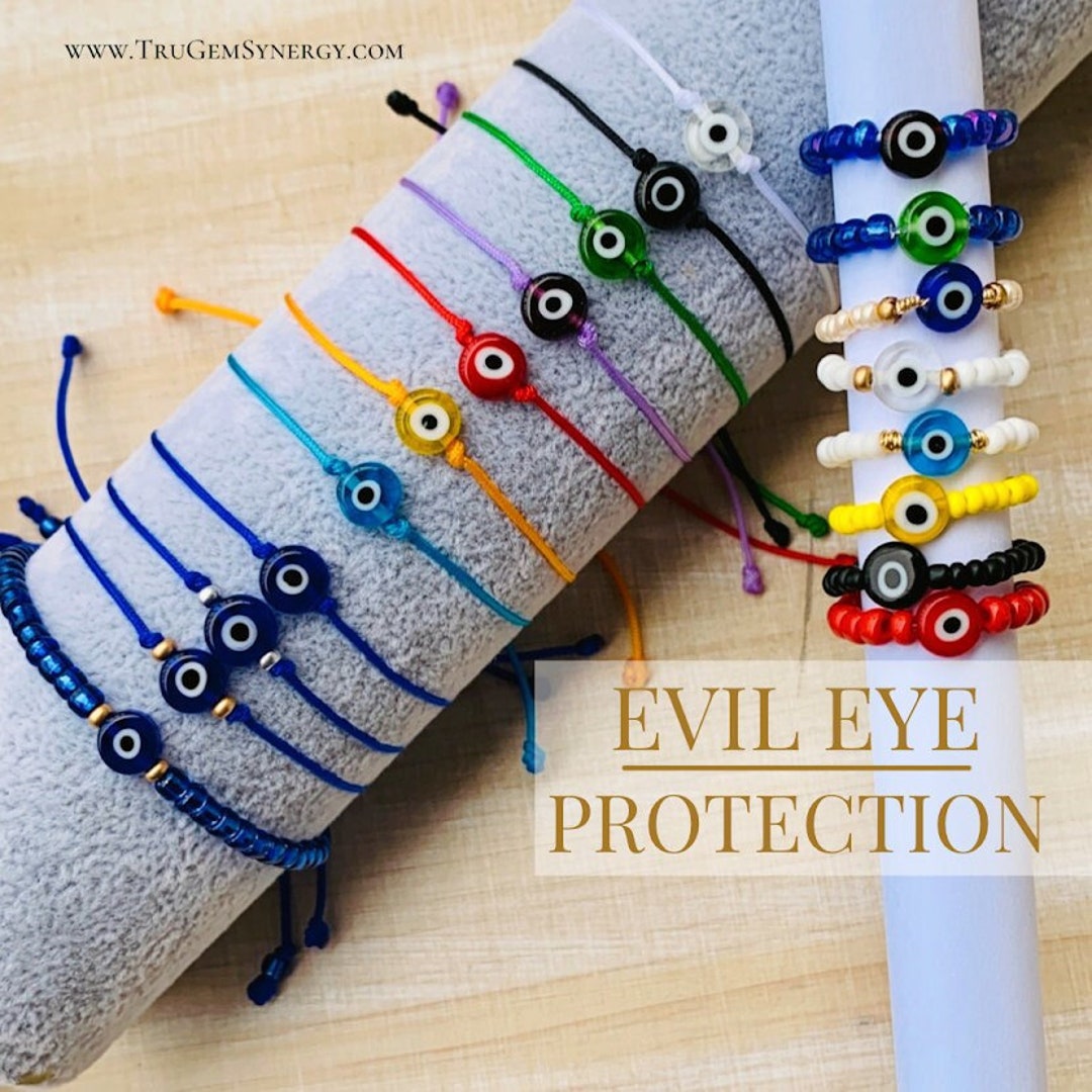 Evil Eye Bracelet Multi Color Options Protection Bracelet Glass Evil Eye Evil Eye Jewelry ...