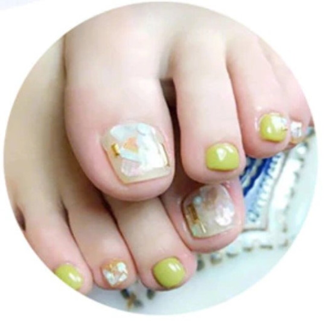 Lime and Metallic Toenail Wraps - Etsy