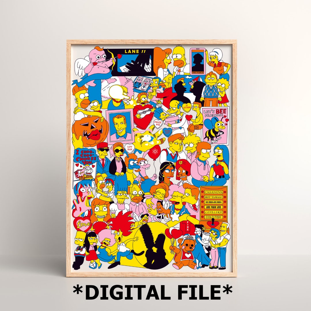 DIGITAL Simpsons A3 Poster - Simpsons Wall Art - Love Day (unframed) - Etsy