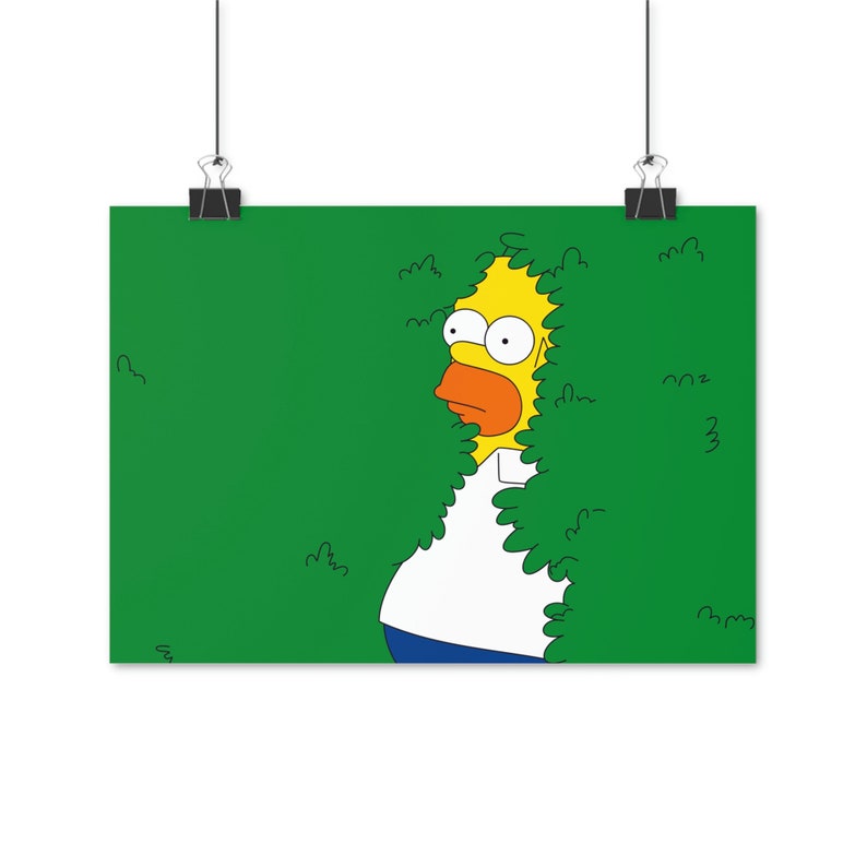 DIGITAL Simpsons A3 Poster - Simpsons Wall Art - Homer in the Bushes ...