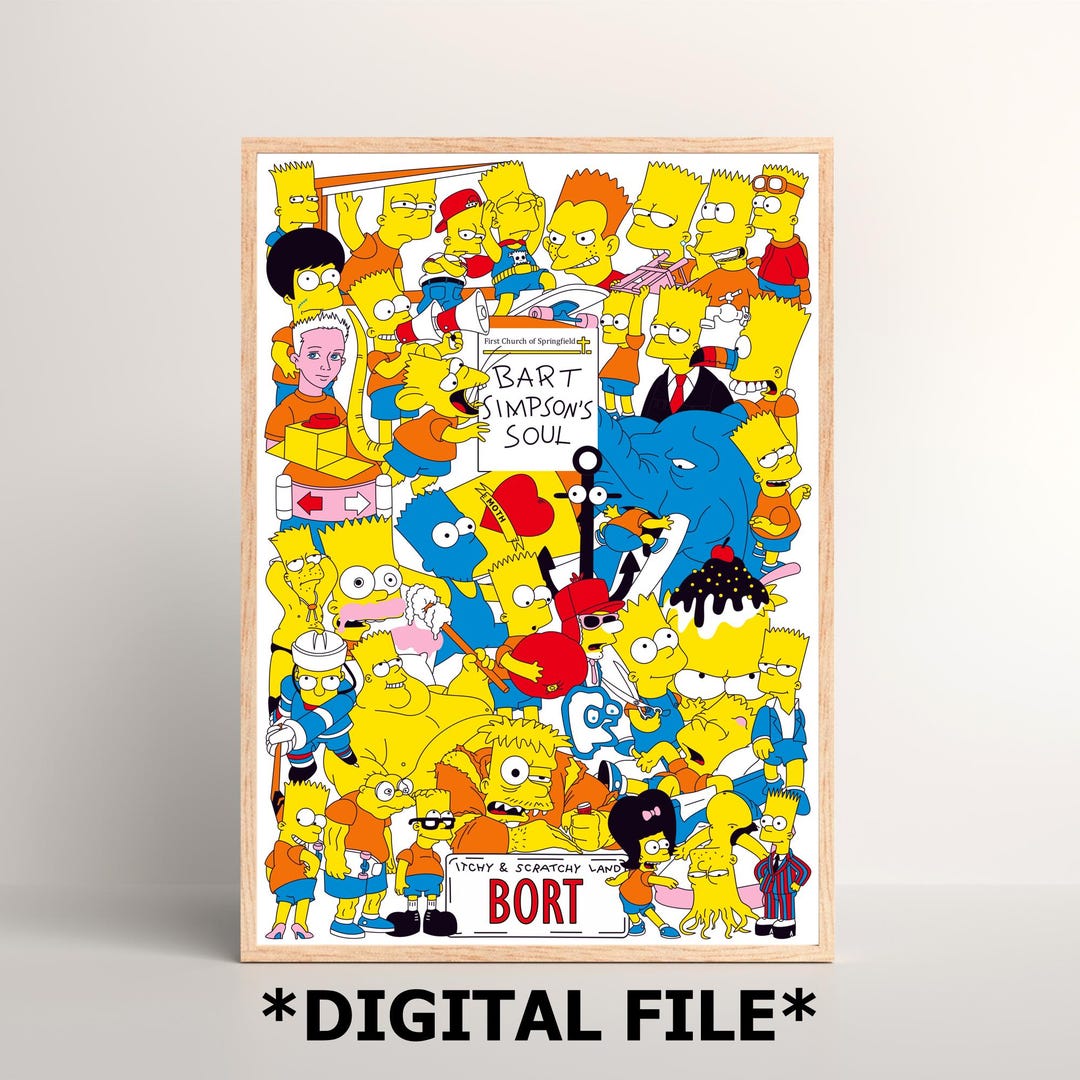 DIGITAL Simpsons A3 Poster - Simpsons Wall Art - Life of Bart (unframed ...
