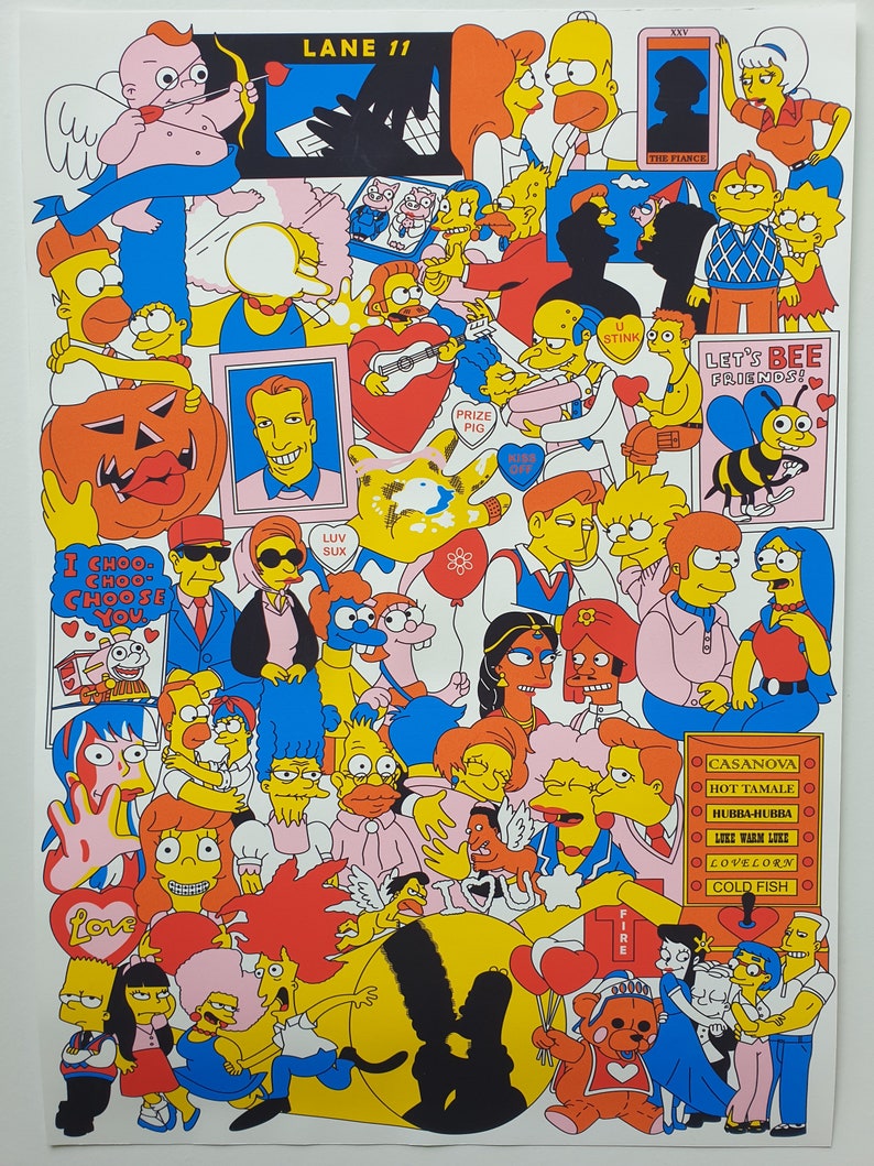 DIGITAL Simpsons A3 Poster - Simpsons Wall Art - Love Day (unframed ...