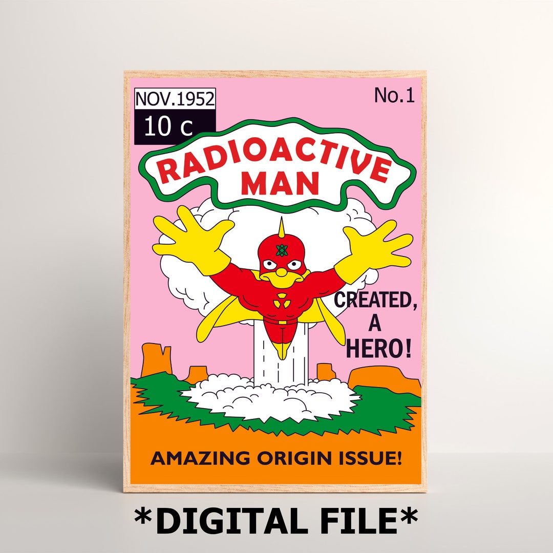 DIGITAL Simpsons A3 Poster Simpsons Wall Art Radioactive Man unframed ...