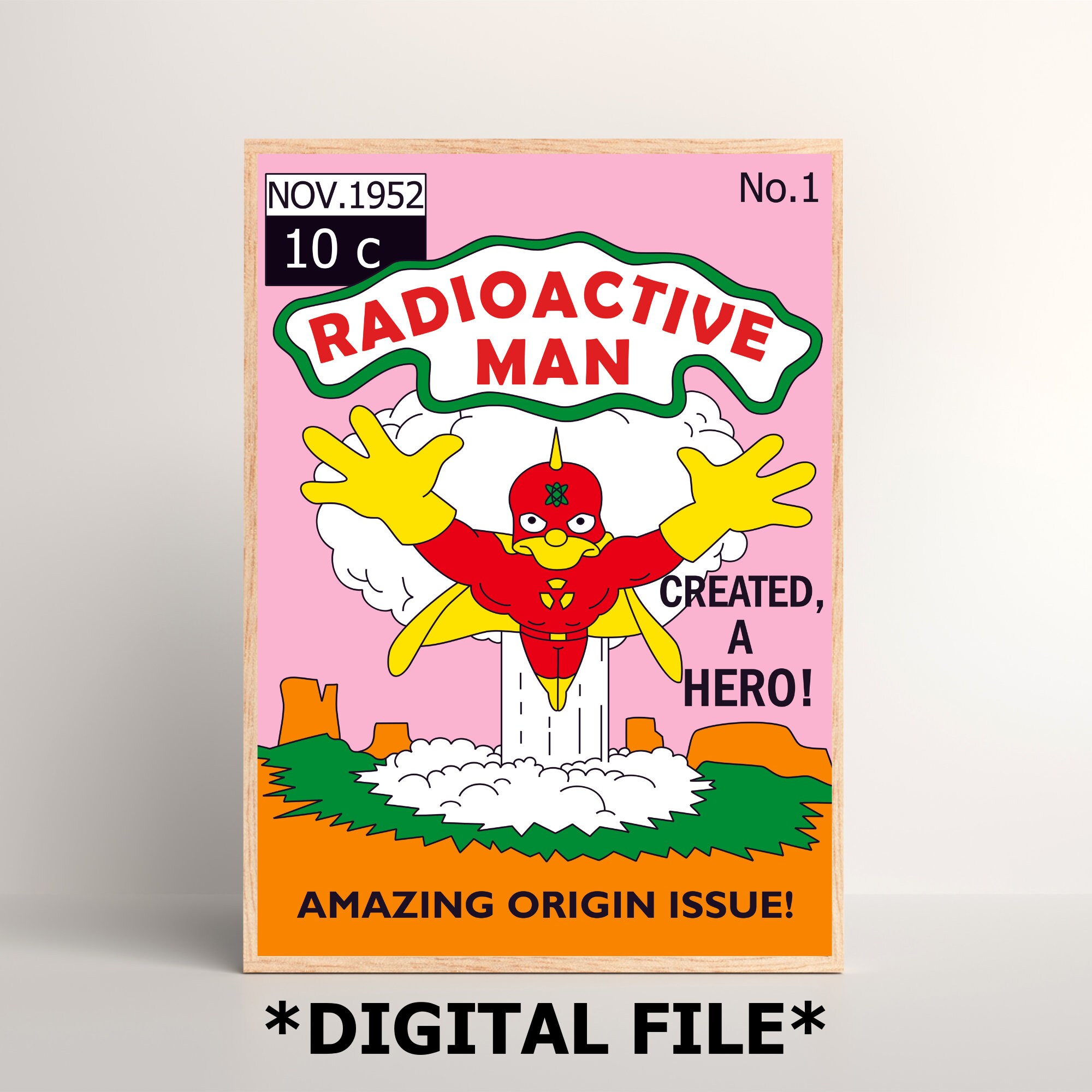 DIGITAL Simpsons A3 Poster Simpsons Wall Art Radioactive Man unframed ...