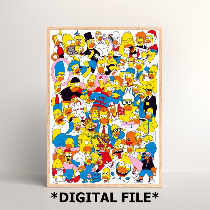 DIGITAL Simpsons A3 Poster - Simpsons Wall Art - Life of Homer ...