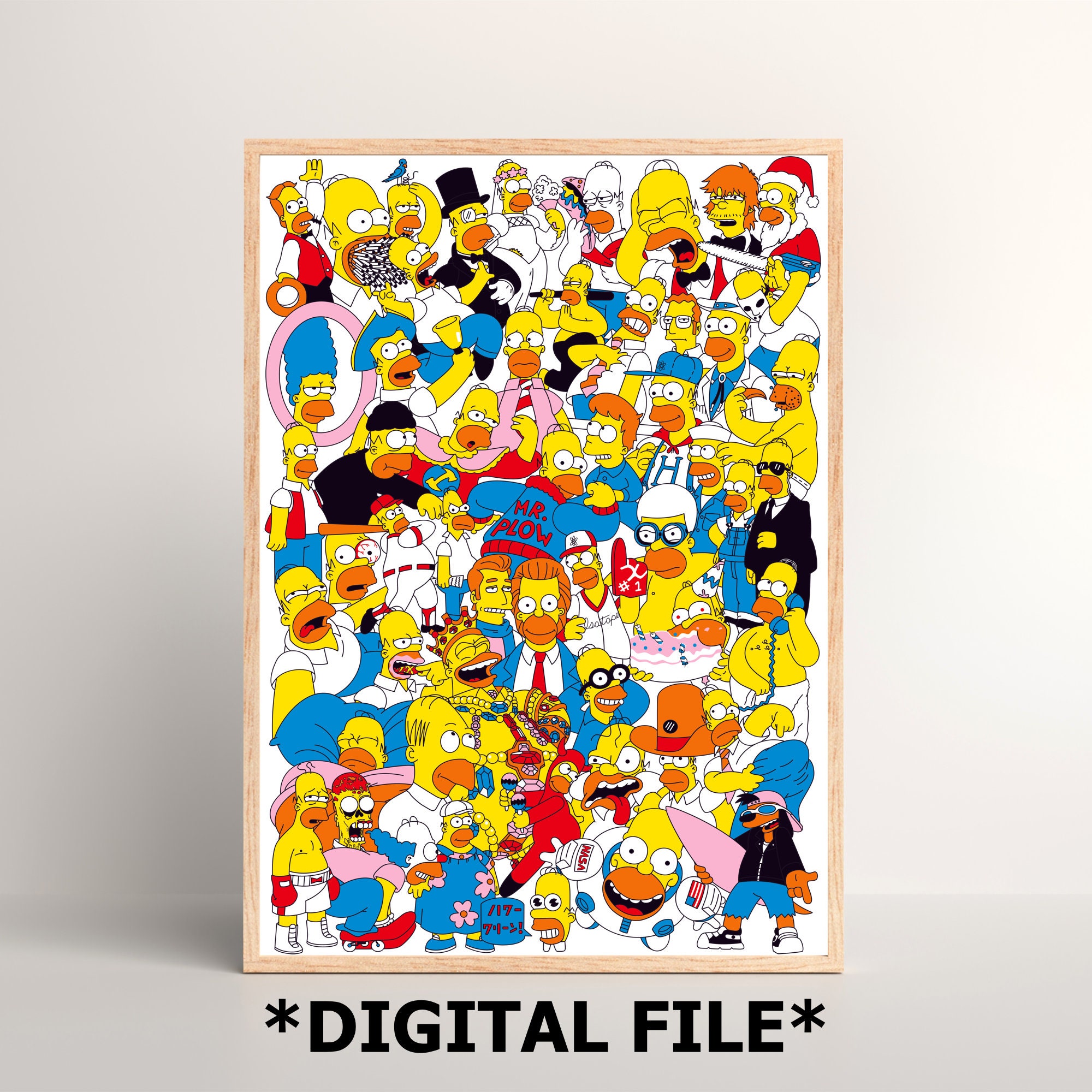 DIGITAL Simpsons A3 Poster - Simpsons Wall Art - Life of Homer ...