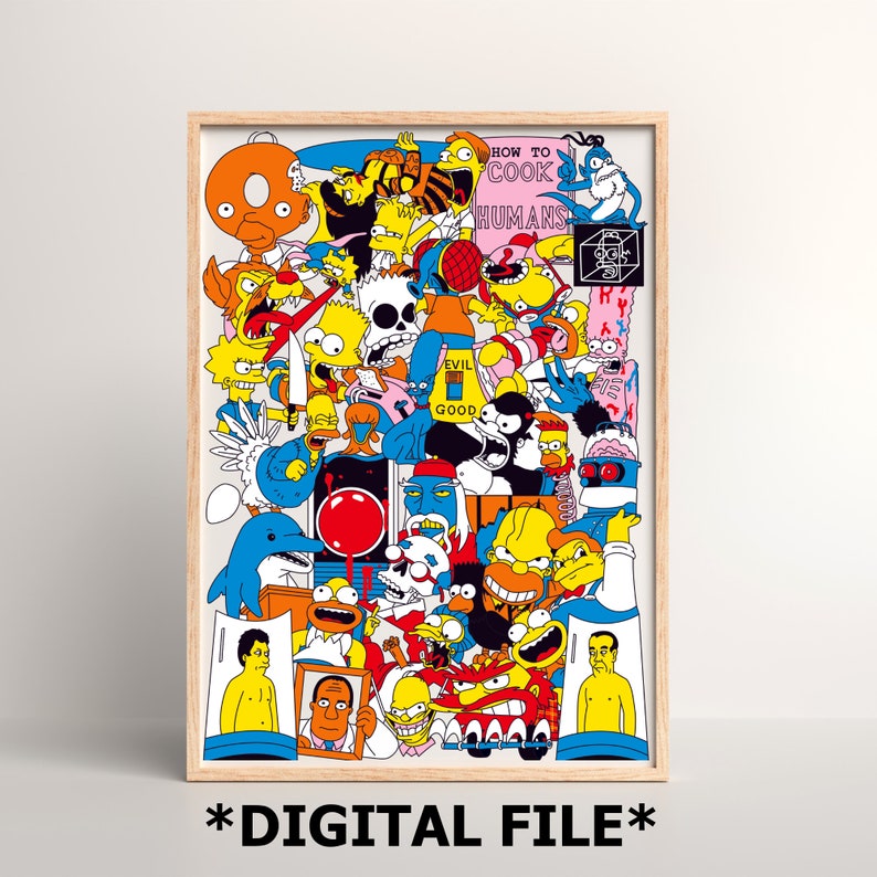 DIGITAL Simpsons A3 Poster Simpsons Wall Art Treehouse of Horror ...
