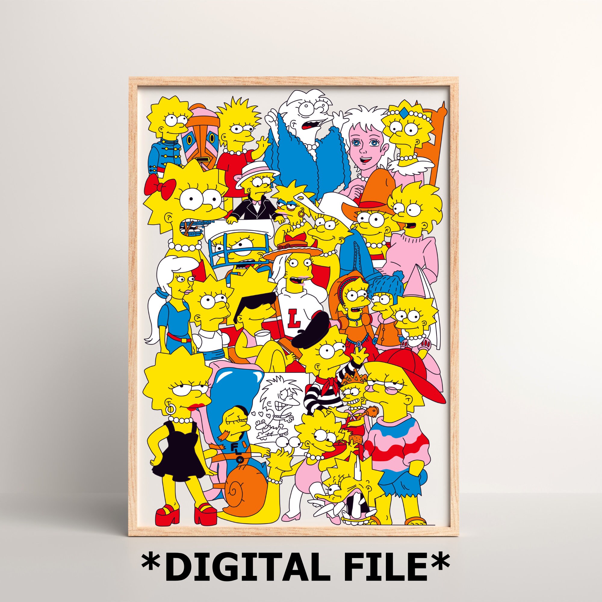 DIGITAL Simpsons A3 Poster - Simpsons Wall Art - Life of Lisa (unframed ...
