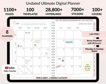 Undated Digital Planner | Etsy