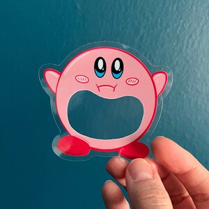 Clear Kirby Sticker, Kirby Vinyl Sticker, Video Game Sticker, Kirby ...