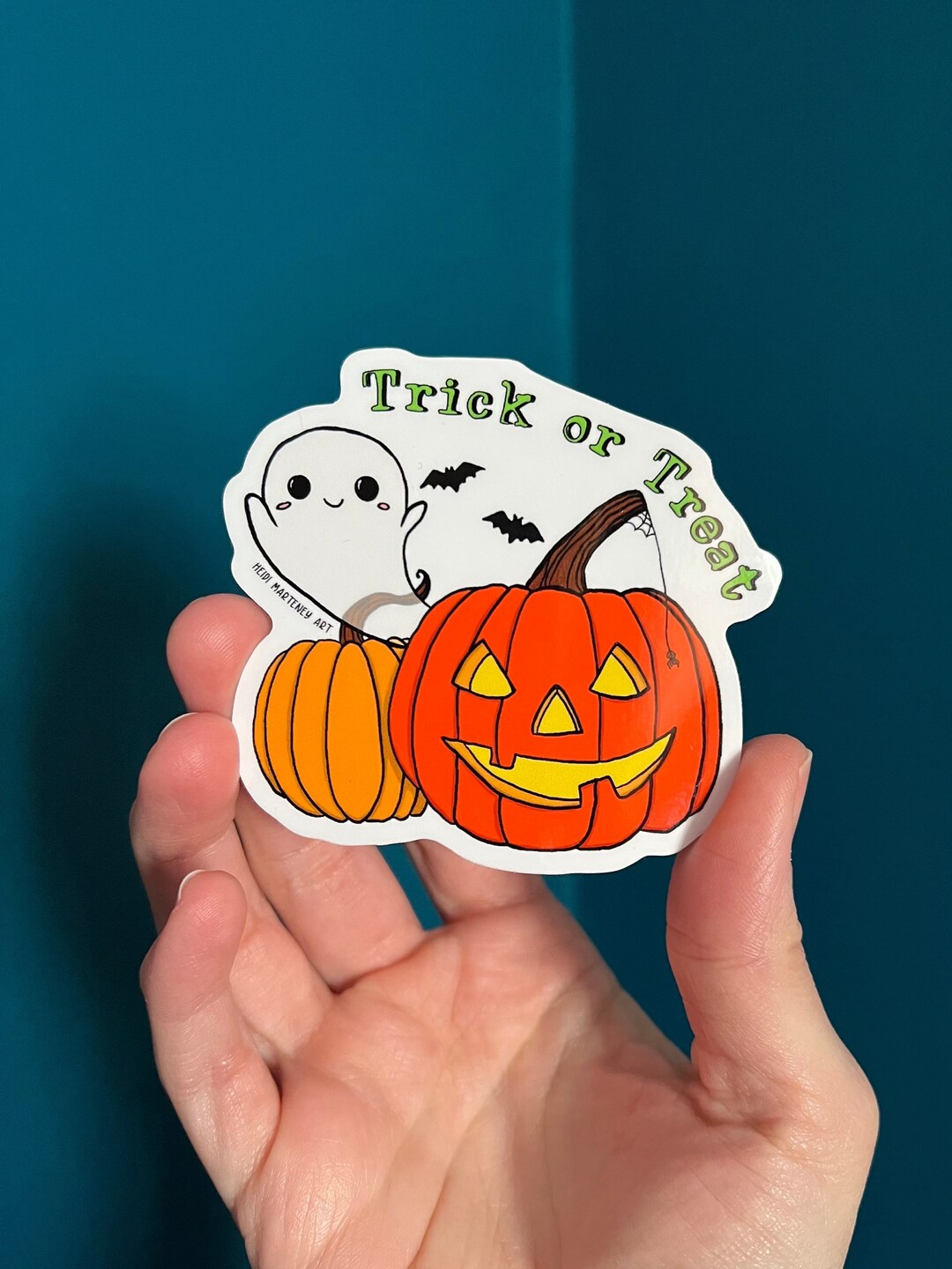 Trick or Treat Sticker, Halloween Sticker, Ghost Sticker, Jack-o-lanter ...