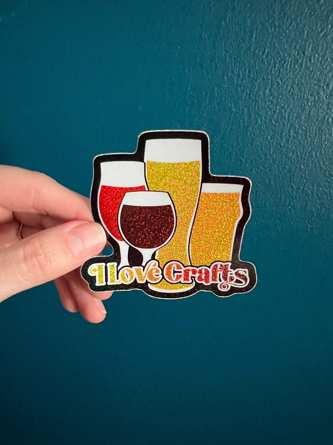 Holographic Glitter I Love Crafts Sticker, Craft Beer Sticker, Beer ...