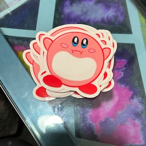 Clear Kirby Sticker, Kirby Vinyl Sticker, Video Game Sticker, Kirby ...