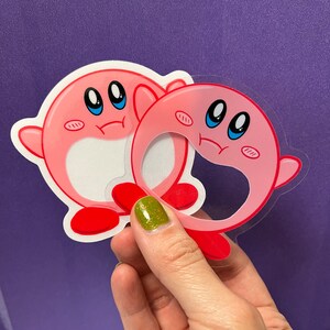 Clear Kirby Sticker, Kirby Vinyl Sticker, Video Game Sticker, Kirby ...