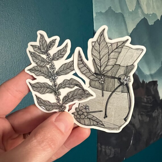 Coffee Vinyl Sticker Set Coffee Plant Chemex Gift for - Etsy