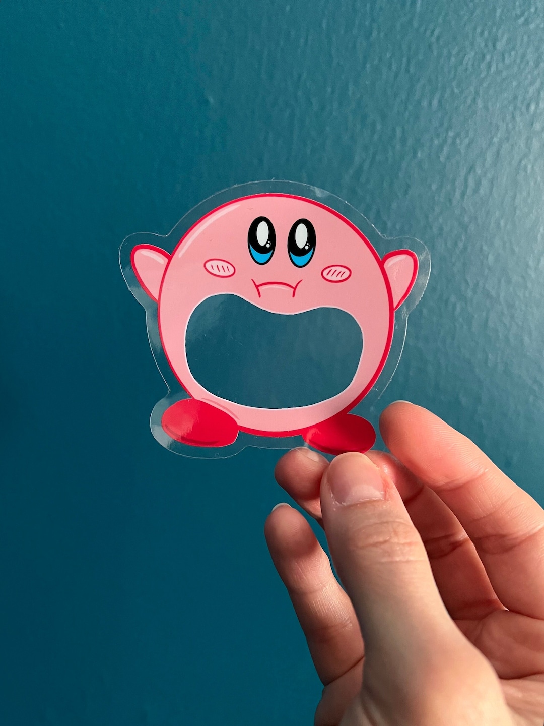 Clear Kirby Sticker, Kirby Vinyl Sticker, Video Game Sticker, Kirby ...