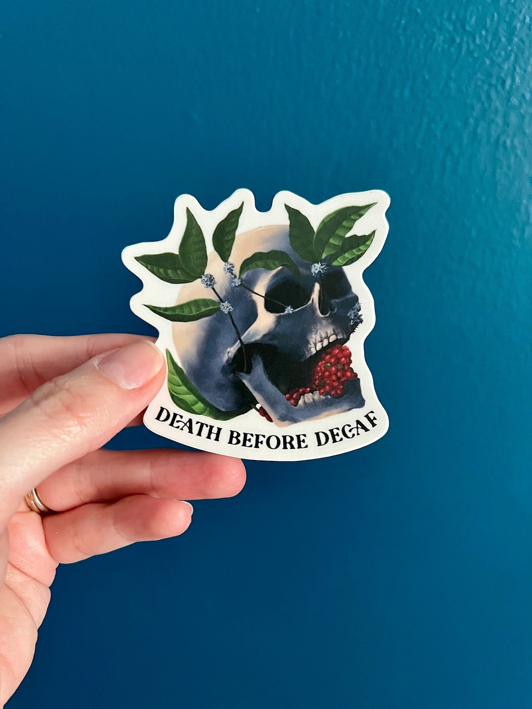 Death Before Decaf Vinyl Sticker, Coffee Nerd Sticker, Coffee Art ...
