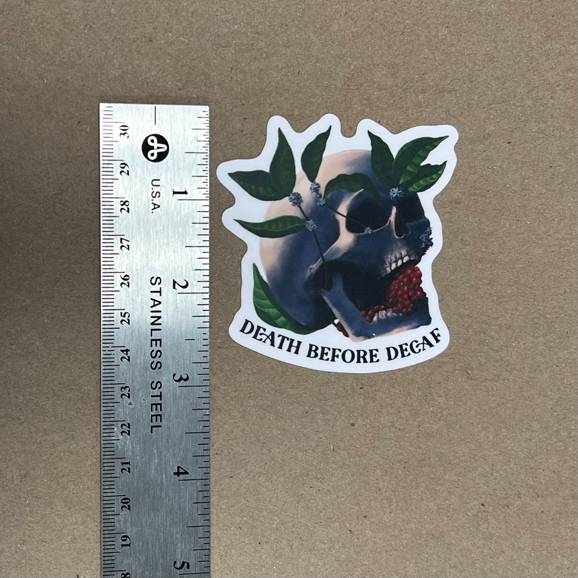 Death Before Decaf Vinyl Sticker Coffee Nerd Sticker Coffee - Etsy