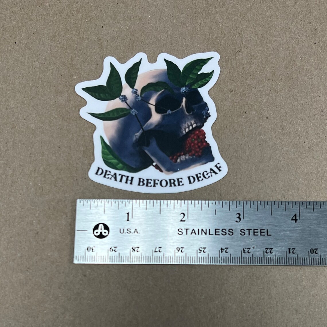 Death Before Decaf Vinyl Sticker Coffee Nerd Sticker Coffee - Etsy