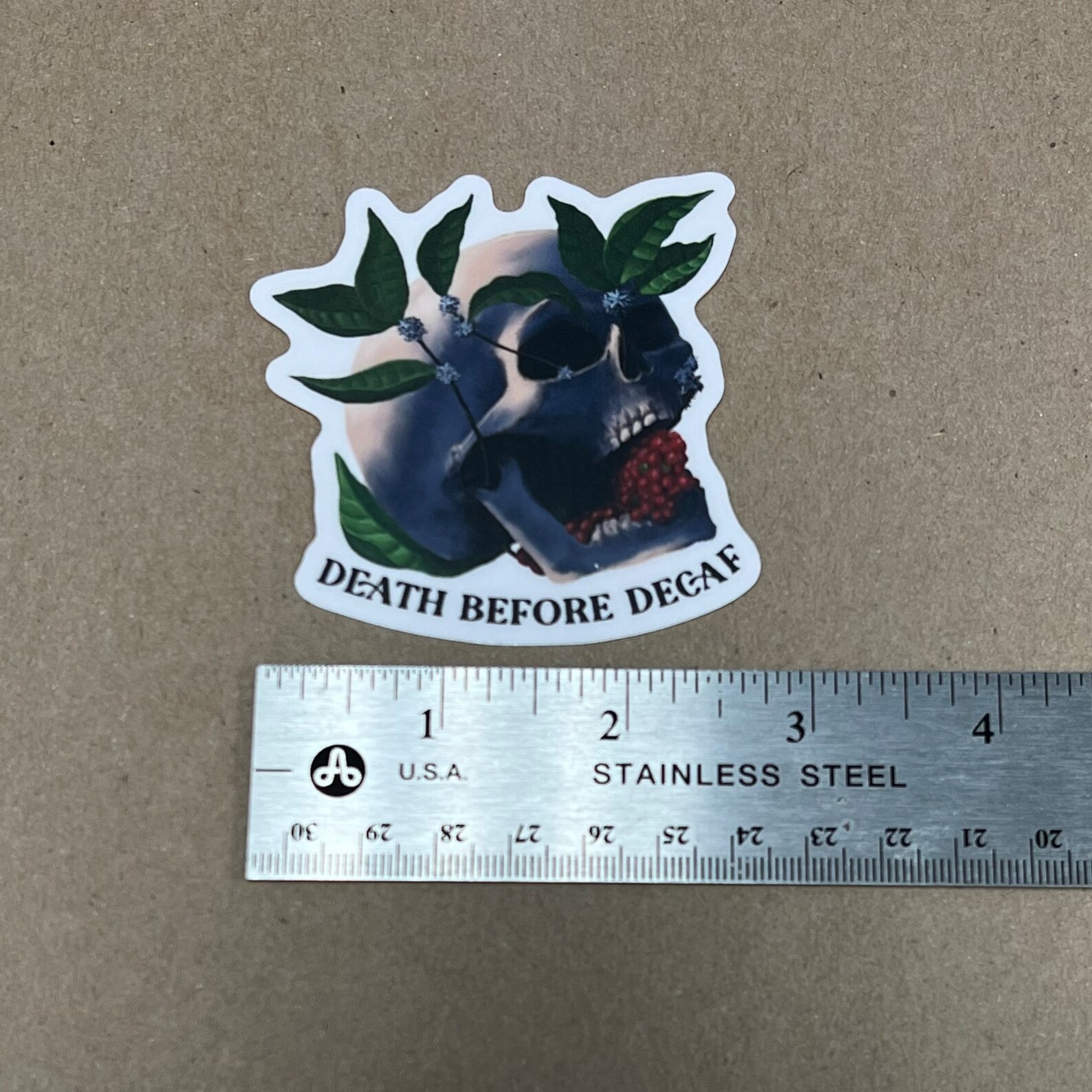 Death Before Decaf Vinyl Sticker Coffee Nerd Sticker Coffee - Etsy