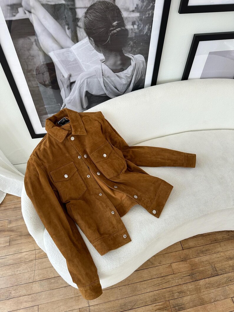 Goat Suede Jacket: Classic Fit Leather Trucker Jacket - Etsy