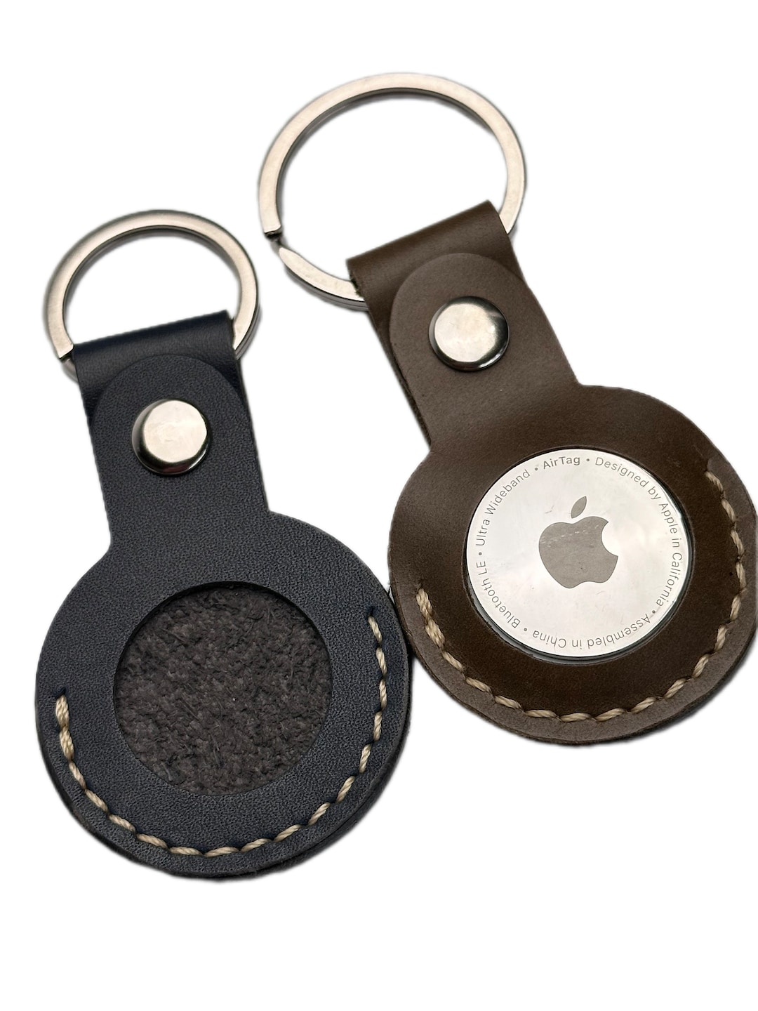 Custom Hand-stitched Air Tag Keychain Leather Premium Thread and ...