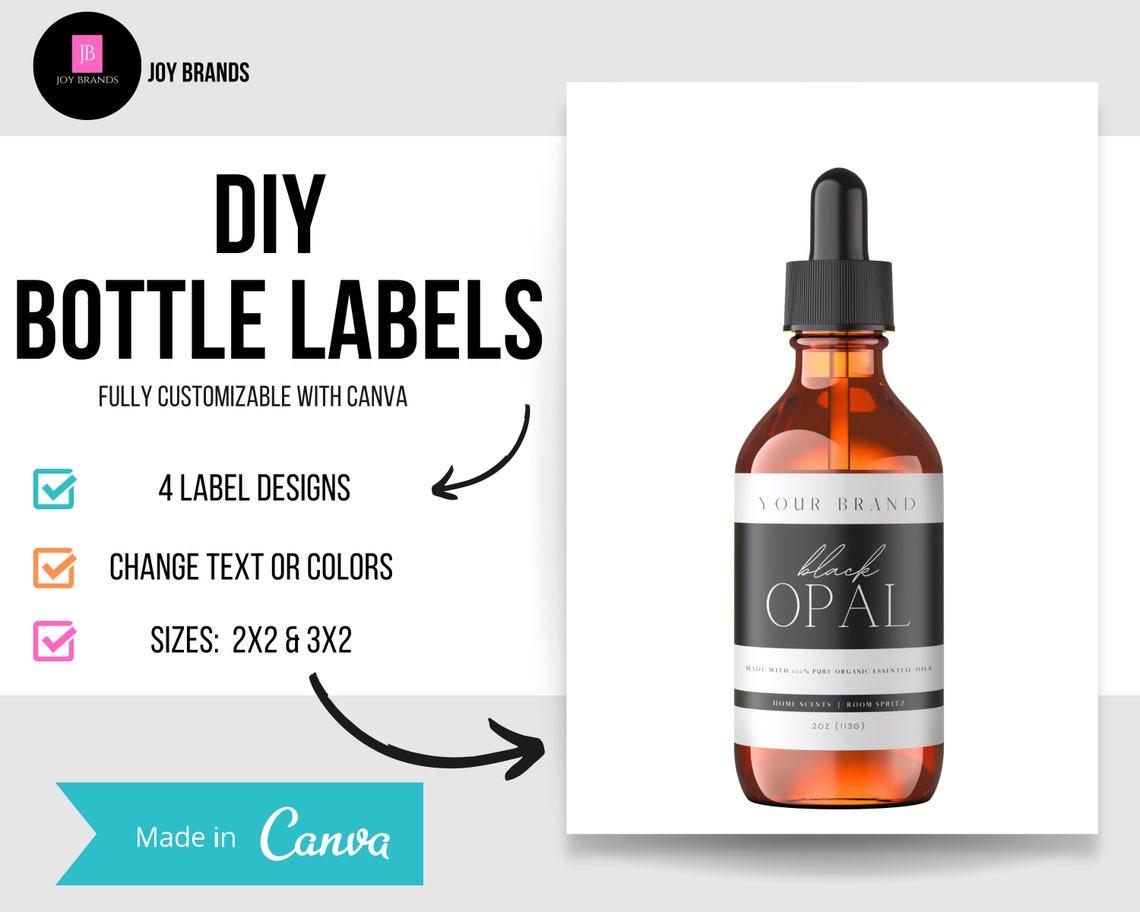 BOTTLE LABEL Template Editable Product Label Template 2x2 - Etsy