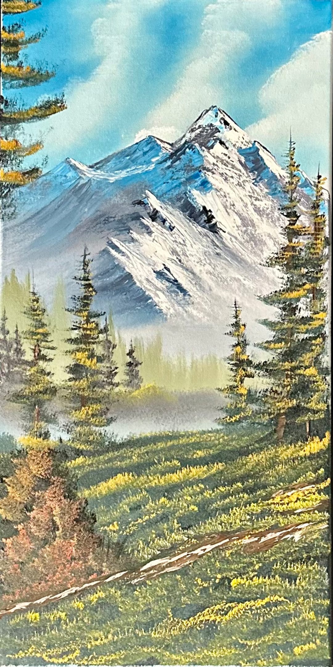 Landscape Oil Painting on Stretched Canvas Mountain Landscape Art ...