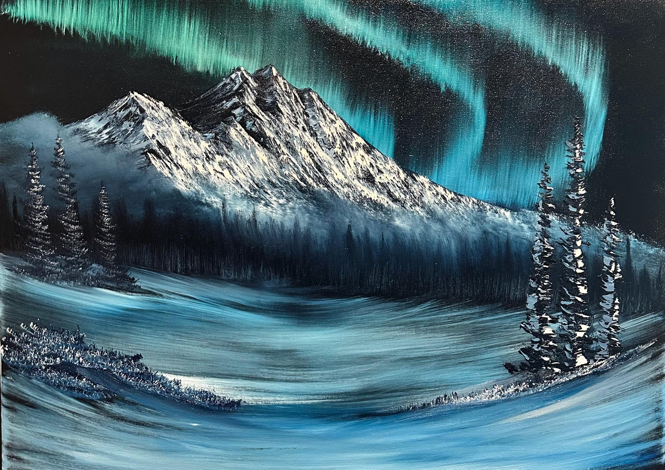 Northern Lights Oil Painting Original Aurora Borealis Artwork ...
