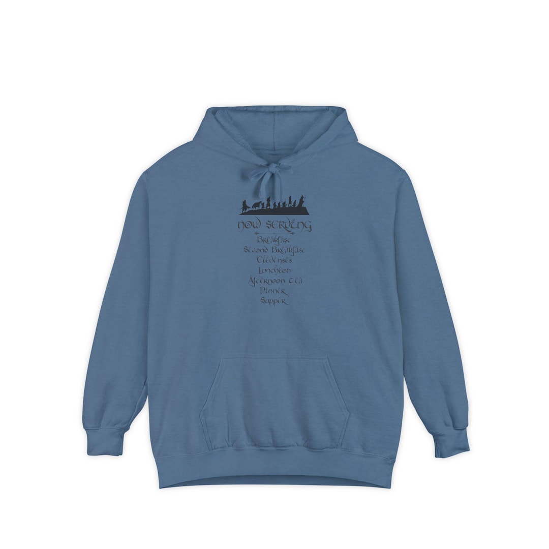 Lord of the Rings Hobbit Menu Funny Hoodie, Tolkien Fan Gift, Geeky ...