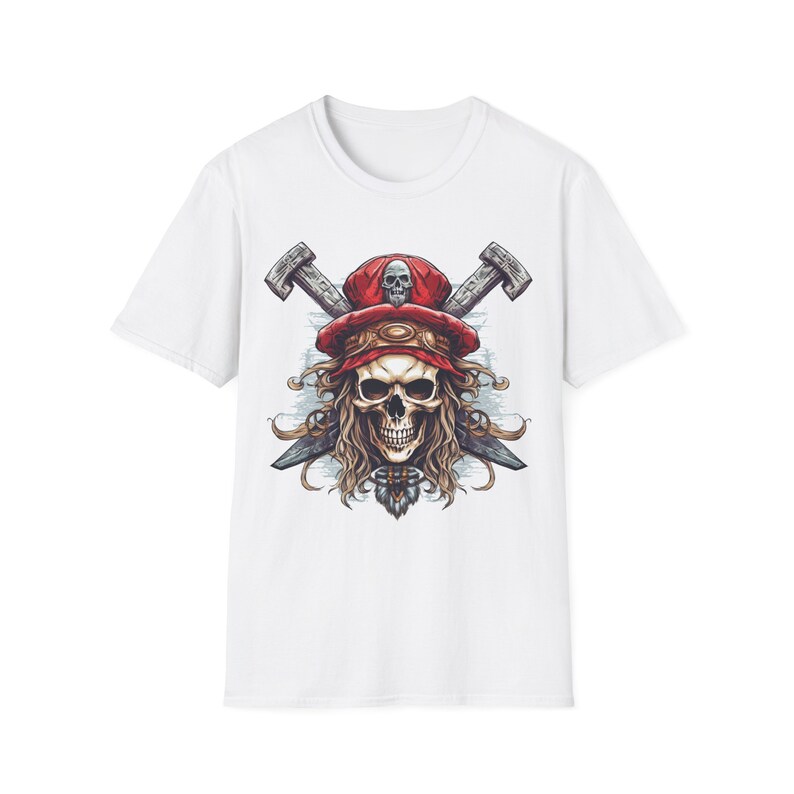 Pirate Skull T-shirt, Unisex Softstyle Tee Perfect Pirate Gift ...