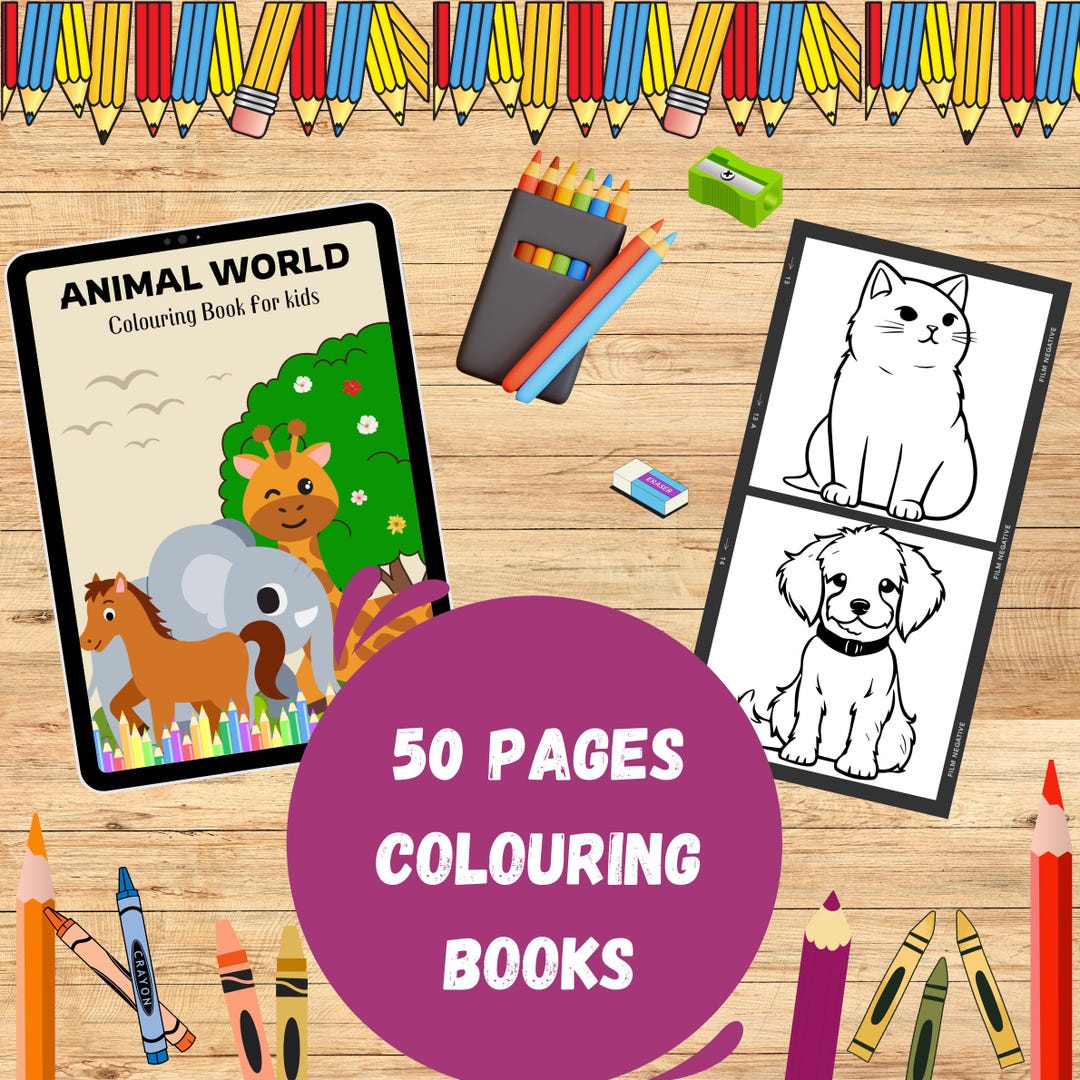 Printable Kids Activity Books | Colouring Worksheet | Instant Download ...
