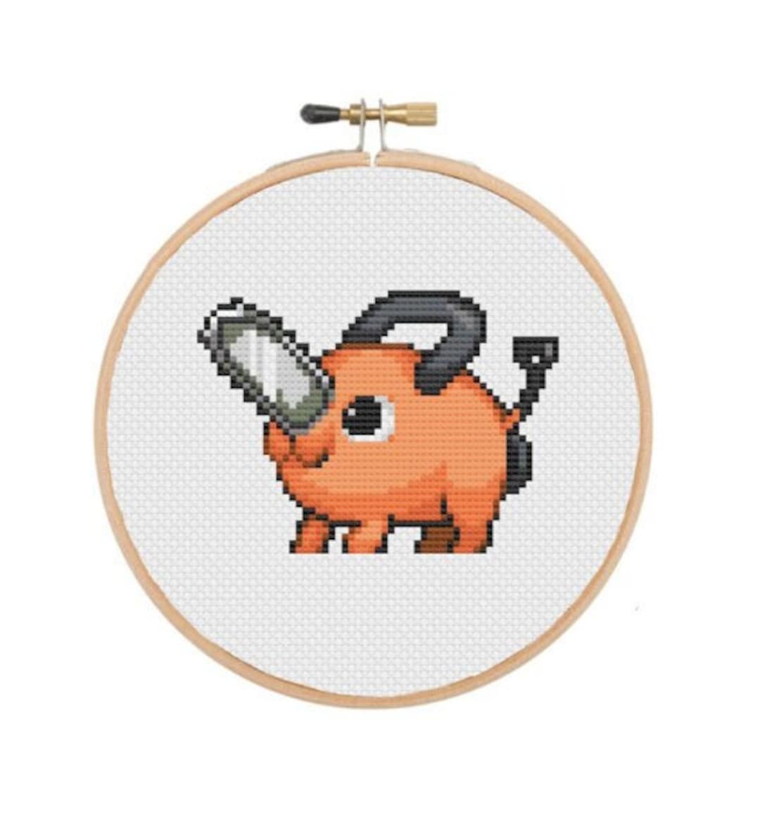 Devil Chainsaw Dog Anime Cute PDF Cross Stitch Pattern Instant Digital ...