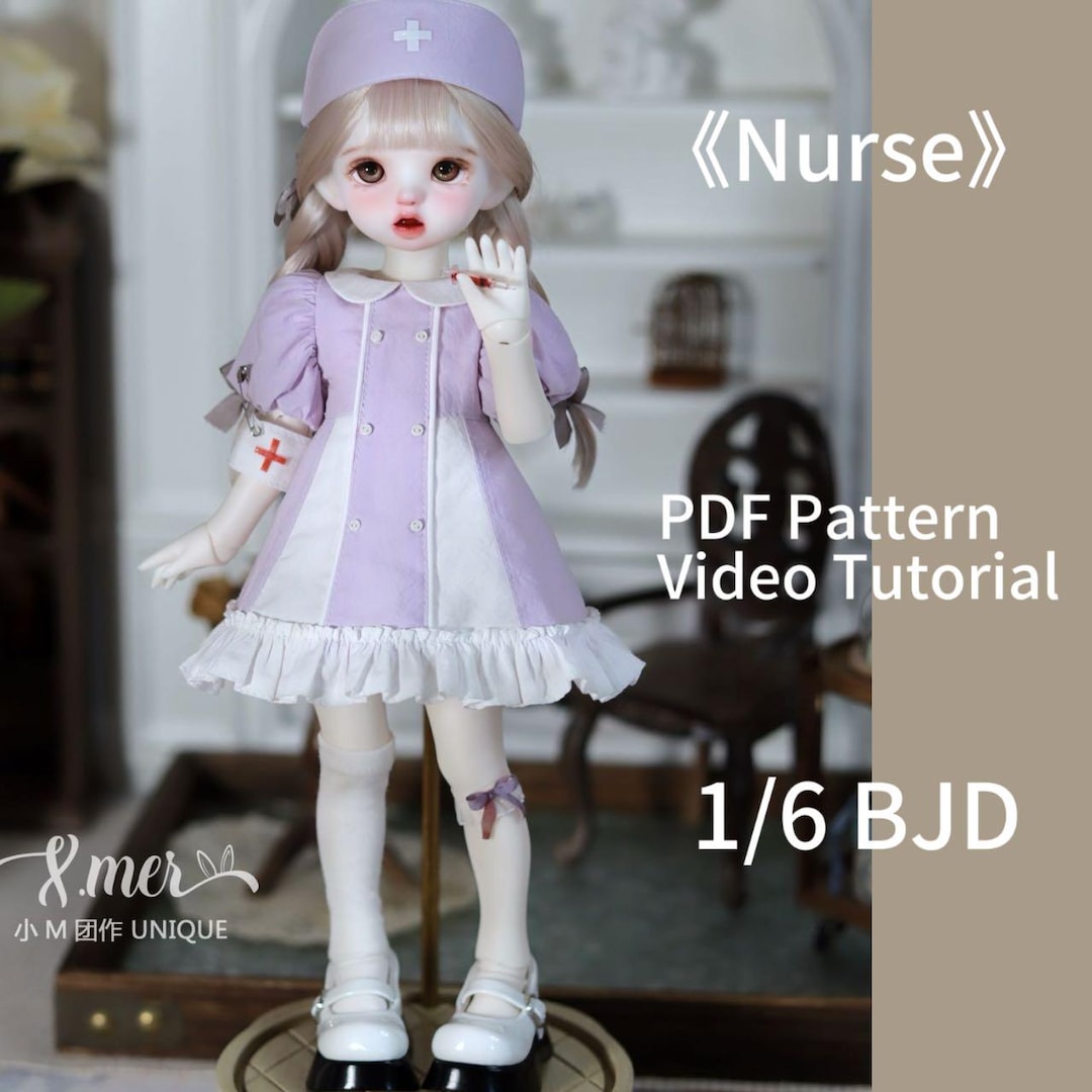 小mer BJD 1/6 BJD DOLL Patterns Little Nurse-no Seam Allowance Included ...